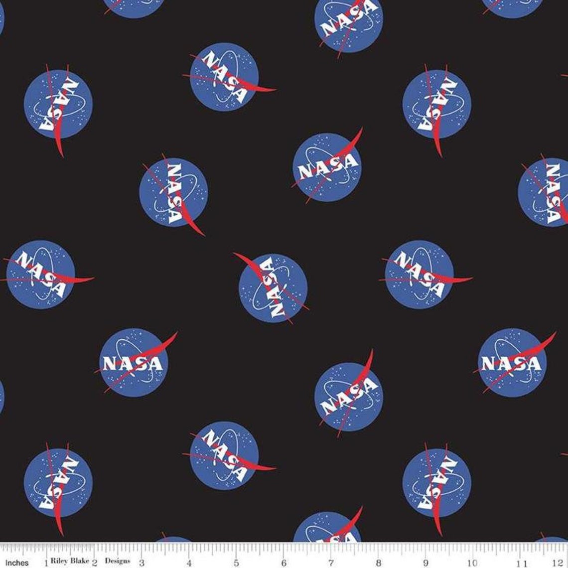 NASA Logo Fabric by the Yard Cotton. Fabric by the Metre - Etsy