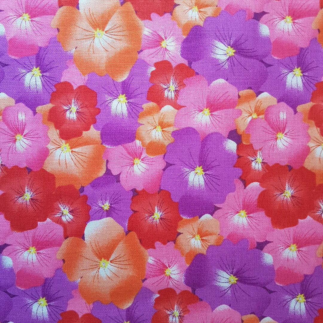 Keepsake Calico Quilt Fabric, Packed Pink and Violet Floral, Fabric by ...
