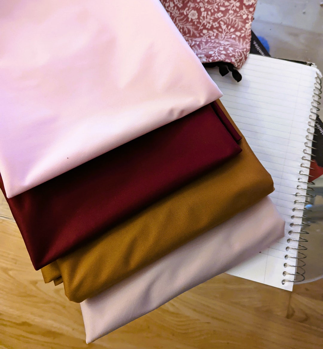 PUL Fabric, Quadruple Bundle Cut in Pink, Burgundy, Almond, Peach Skin ...