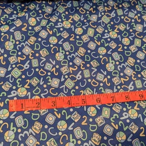 PUL Fabric, Alphabets and Numbers PUL on Navy Blue and Orange, Wet Bags ...