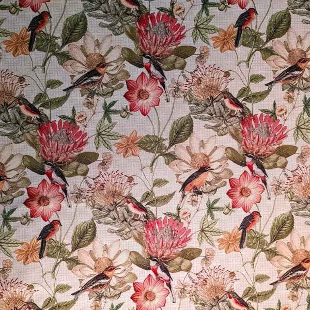 Tapestry Fabric FLORAL BOTANIC BIRD Gobelin Premium - Etsy