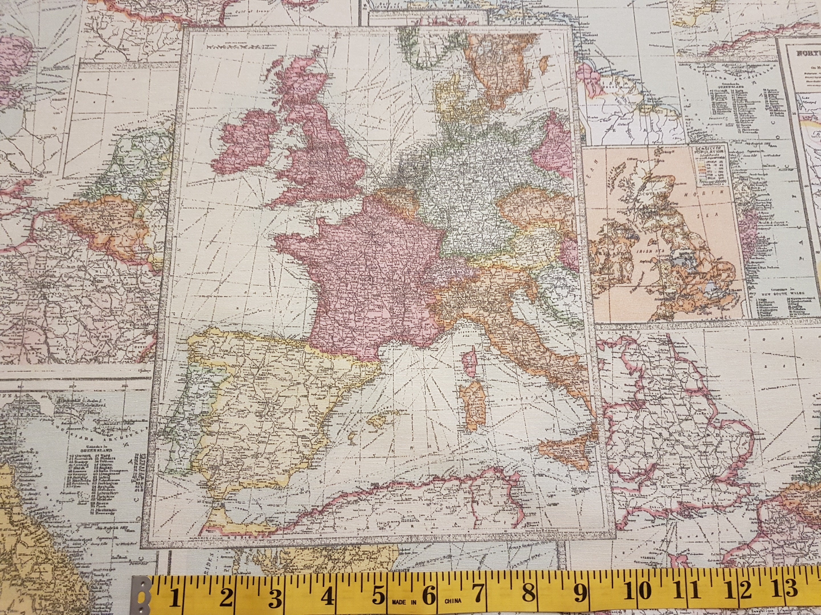 Map Fabric Vintage World Map Upholstery Fabric Home Decor | Etsy