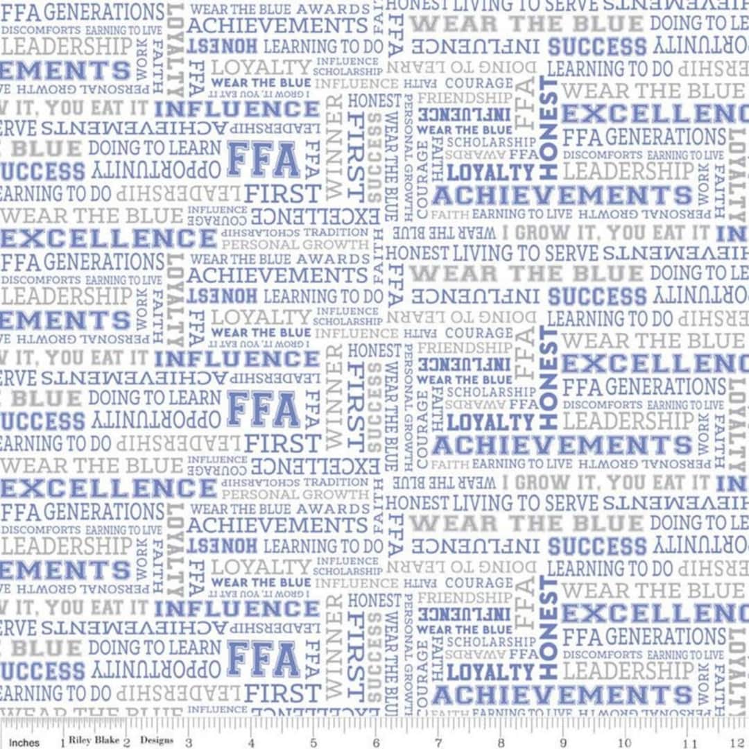 FFA Fabric by the Yard, Forever Blue Fabric, FFA Text Fabric, FFA ...