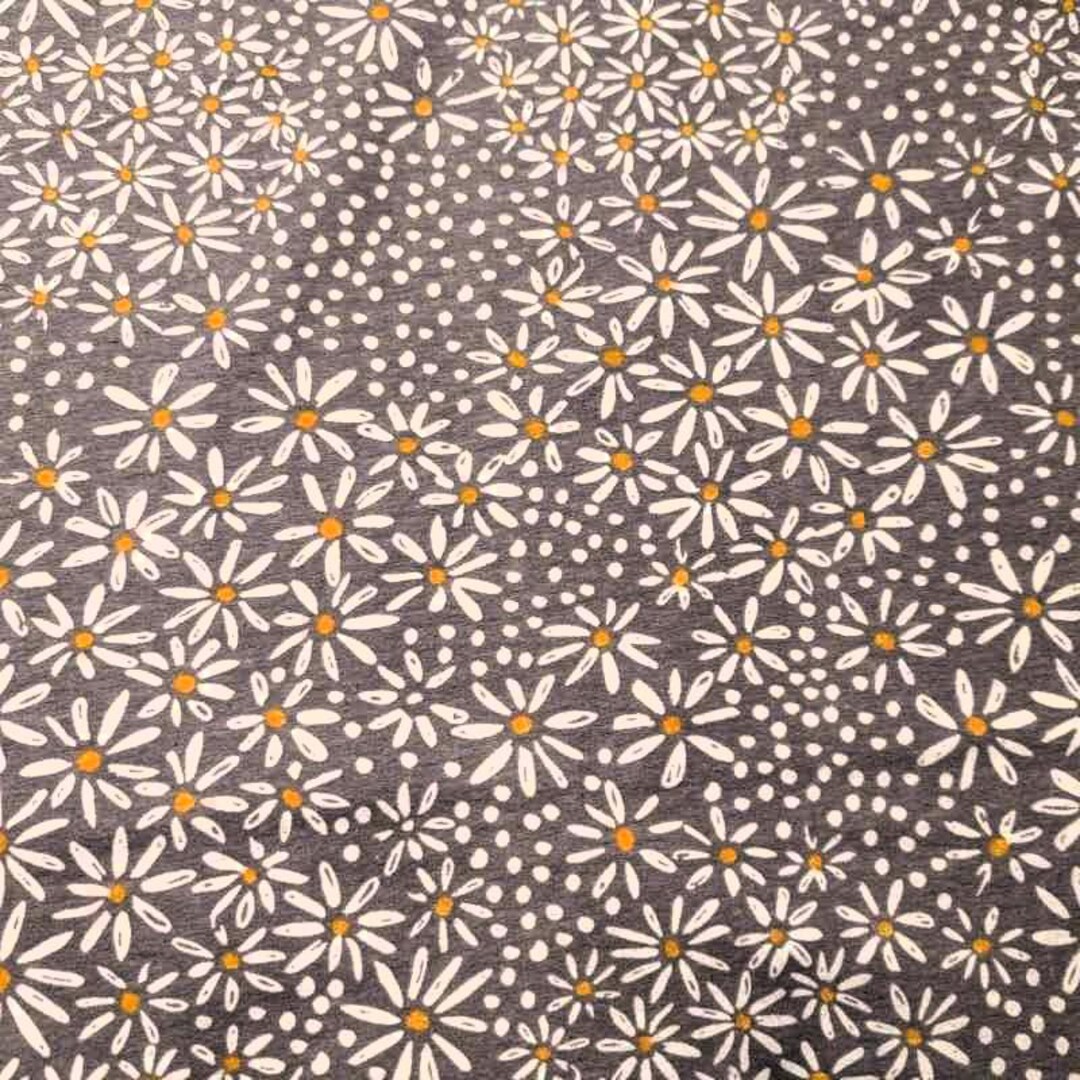 Tiny Daisies FLANNEL on Grey, Floral Flannel, Fabric by the Yard - Etsy