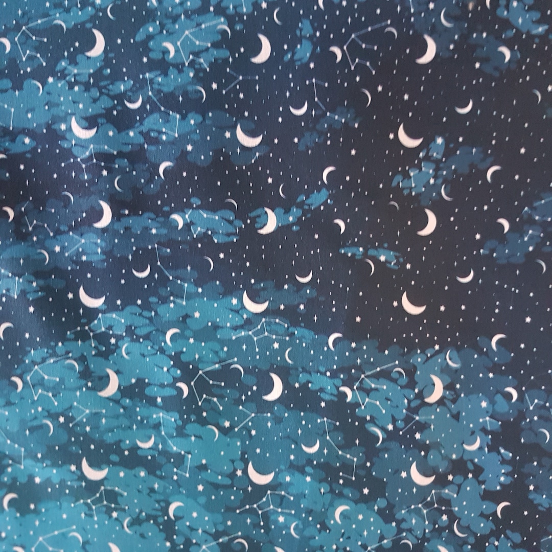 Constellation Fabric by the Yard, Moon Fabric, Celestial, Fabric by the ...