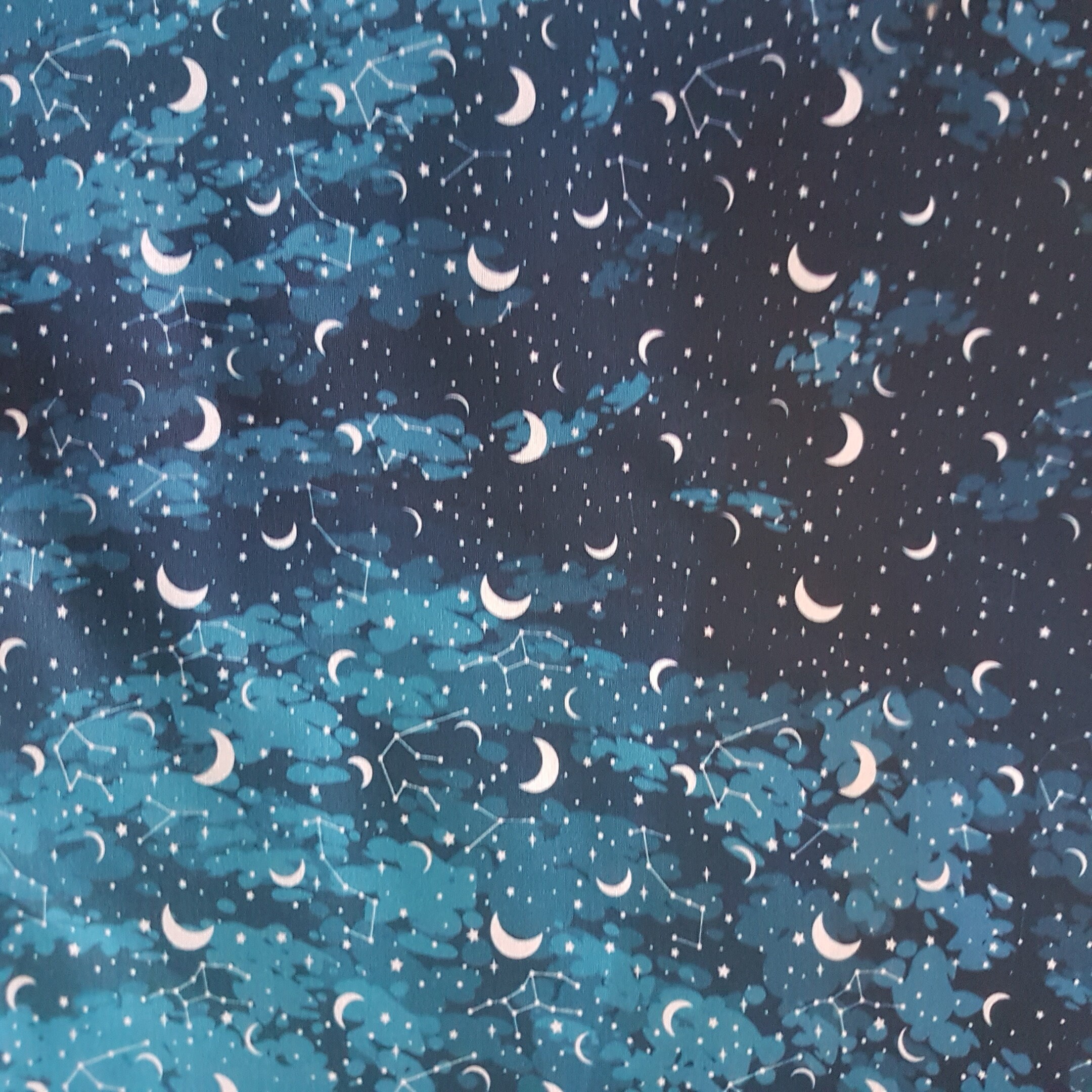 Constellation Cotton Fabric: Celestial Moon Print, 44" Wide - Etsy