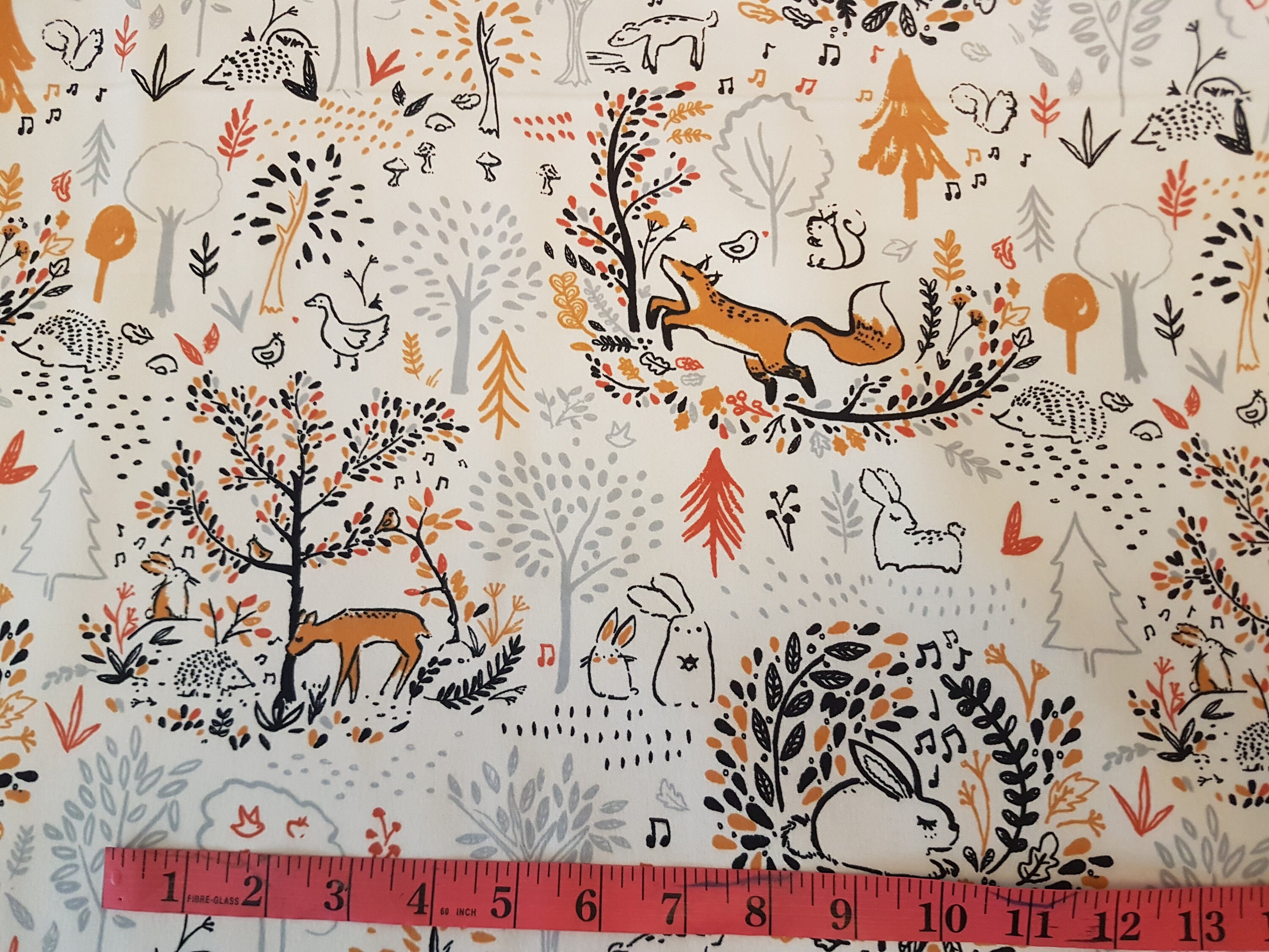 Woodland FLANNEL on Cream Flannel Fabric by the Yard Fabric - Etsy