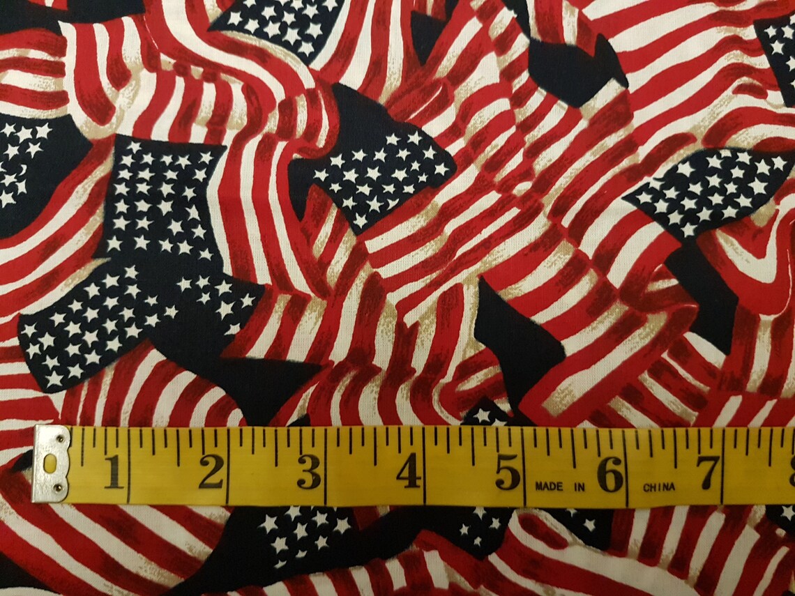 American Flag Cotton Fabric by the Yard - Etsy Canada