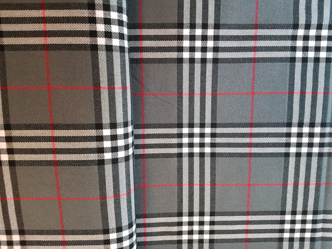 Tartan Fabric. Black and Grey, Thompson Tartan, Italian Designer ...
