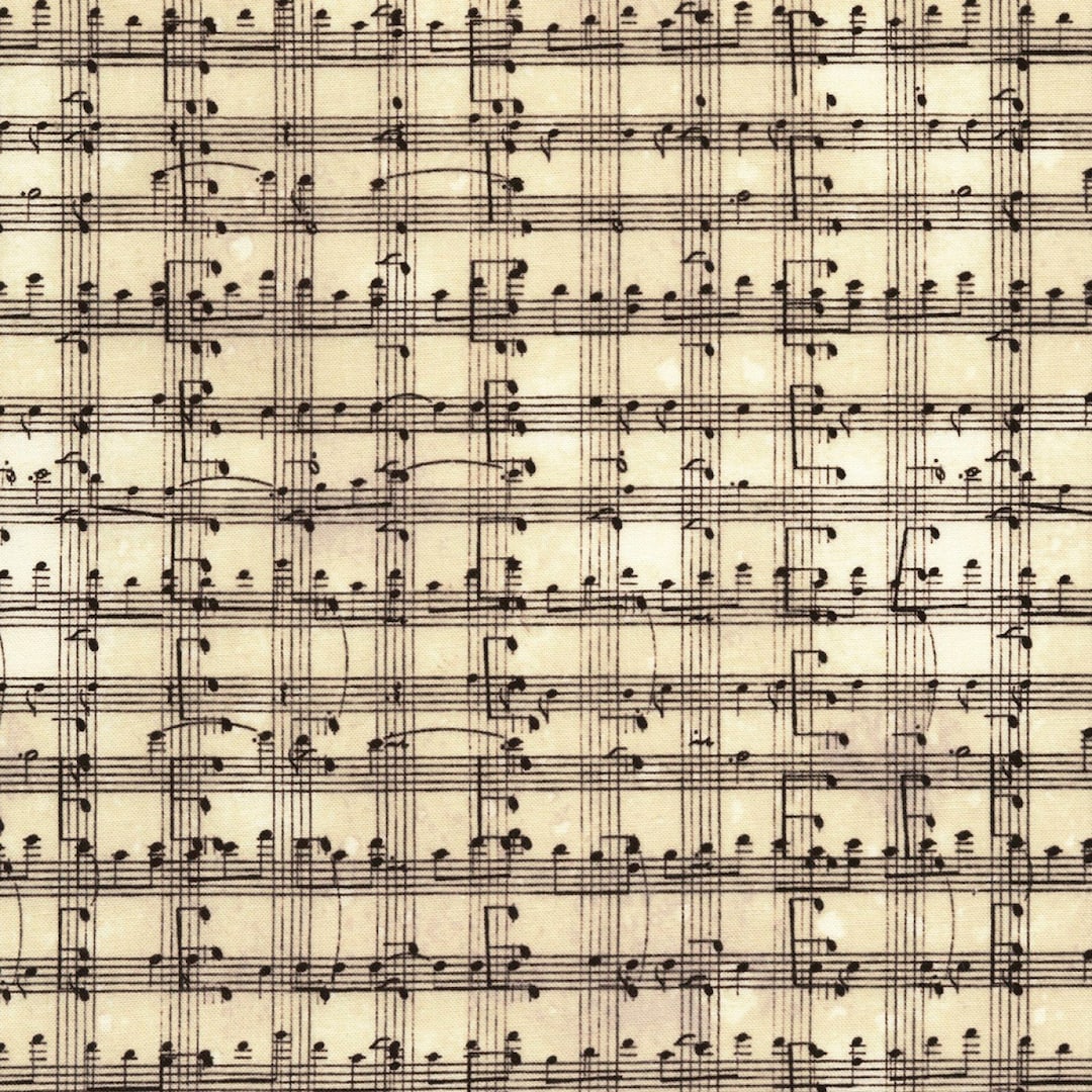 Cream Music Notes Fabric: 100% Cotton Sheet Music Print - Etsy