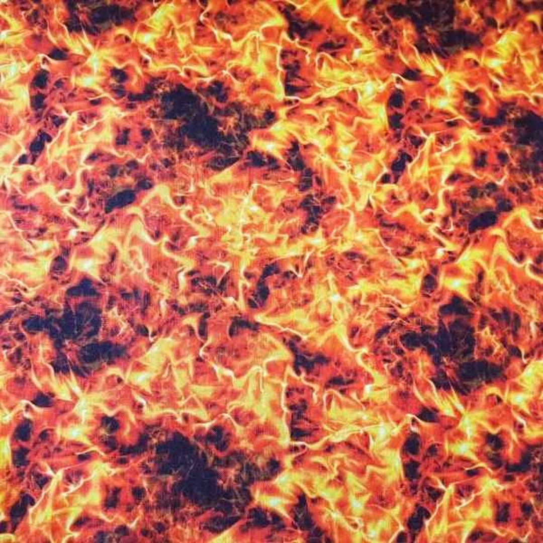 Hot Fire and Flames Fabric by the Yard, Orange Fire Fabric, 100% ...