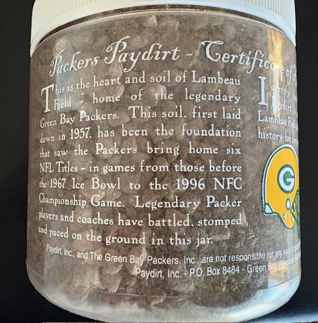 Green Bay Packers Game Used Dirt- Lambeau Field- Best Packers Gift Ever ...