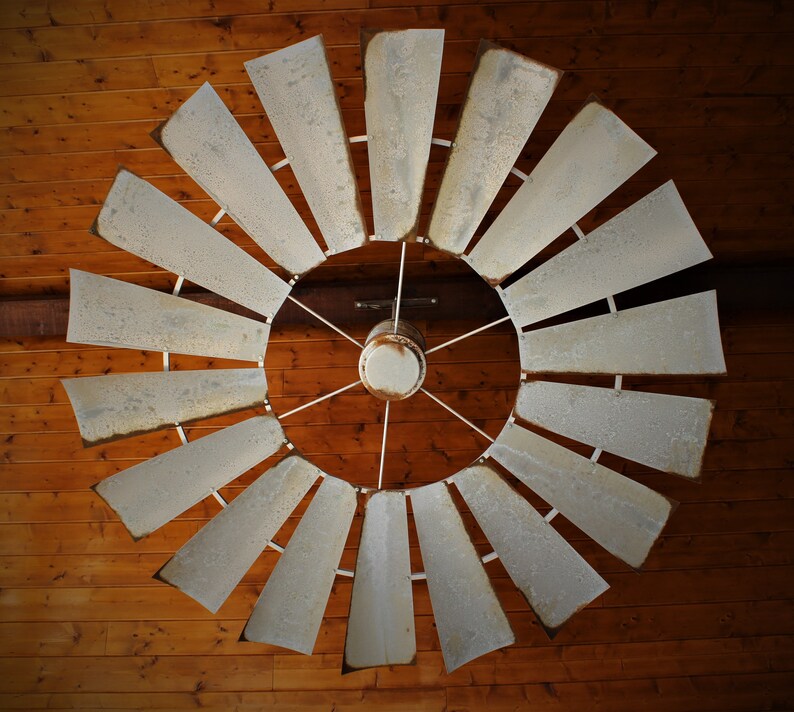 Barn Metal Windmill Ceiling Fan the Patriot Fan - Etsy