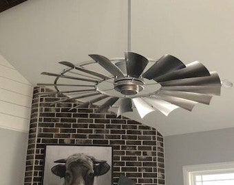 Barn Metal Windmill Ceiling Fan the Patriot Fan - Etsy