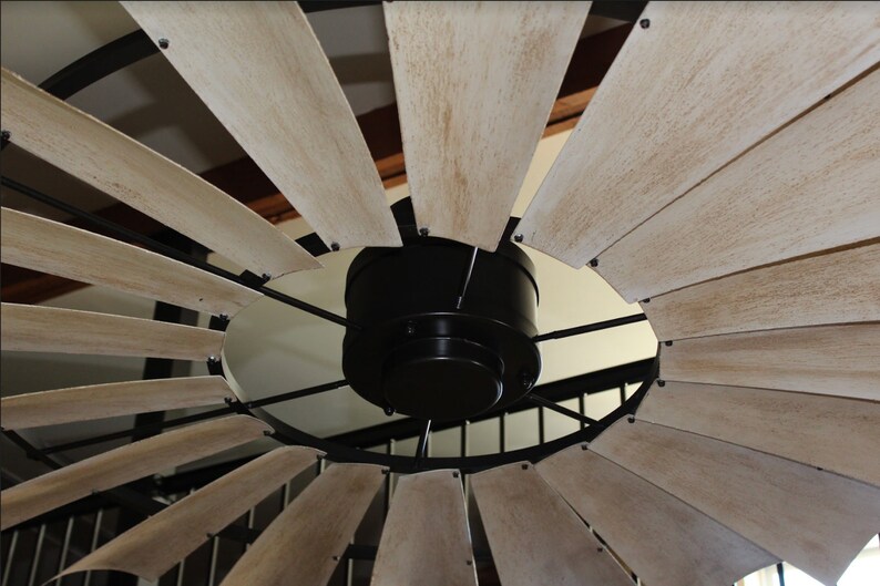 Weathered Antique White Finish Windmill Ceiling Fan | the American Fan ...