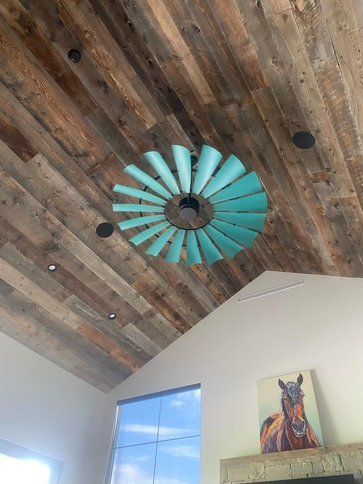 Weathered Texas Turquoise Windmill Ceiling Fan | the American Fan - Etsy