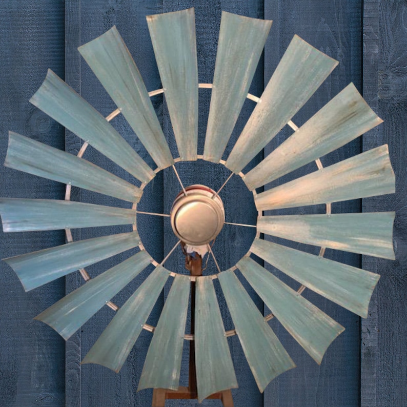 Weathered Texas Turquoise Windmill Ceiling Fan the American Fan - Etsy