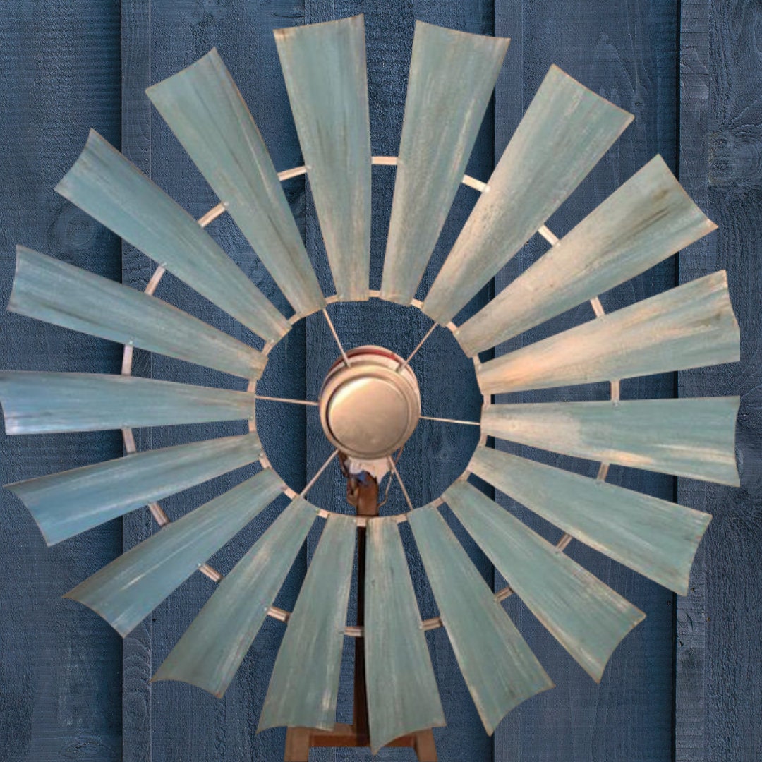 Weathered Texas Turquoise Windmill Ceiling Fan the American Fan - Etsy