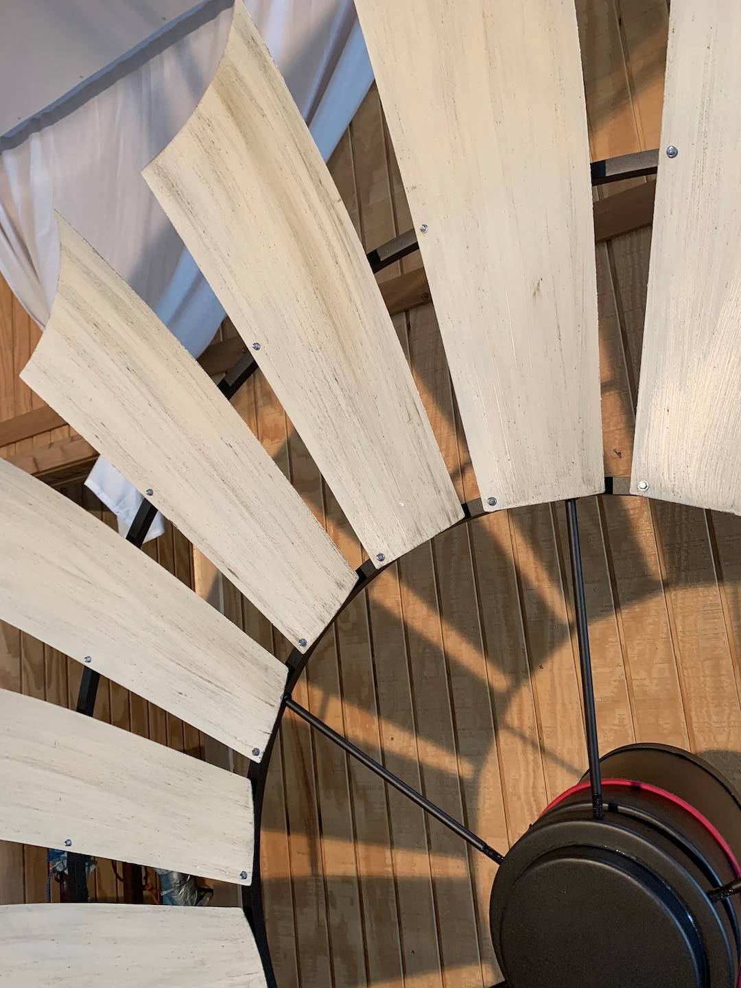 Weathered Antique White Finish Windmill Ceiling Fan | the American Fan ...