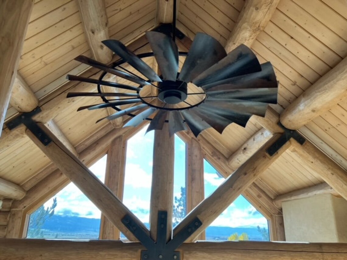 Train Station Windmill Ceiling Fan the Patriot Fan - Etsy