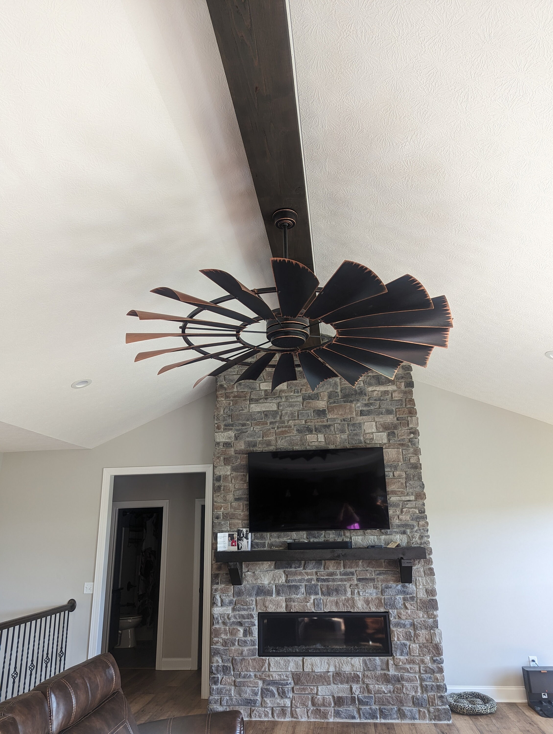 Charred Whiskey Barrel Windmill Ceiling Fan the Patriot Fan - Etsy