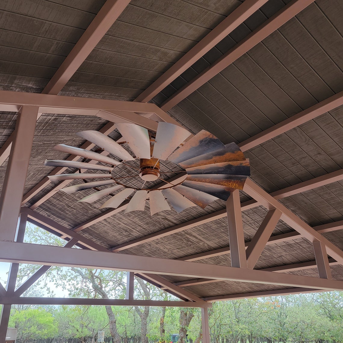 Train Station Windmill Ceiling Fan the Patriot Fan - Etsy
