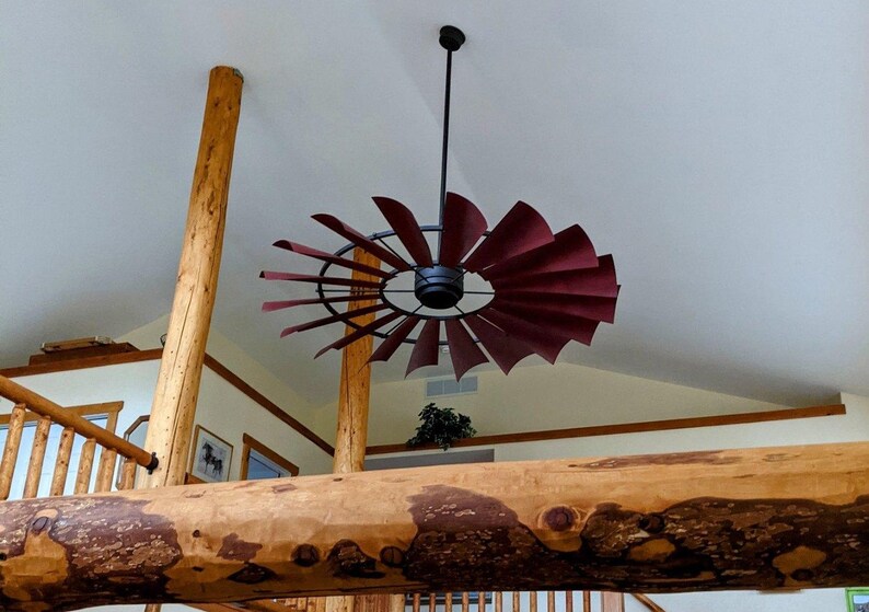 Weathered Barn Red Finish Windmill Ceiling Fan | the American Fan - Etsy