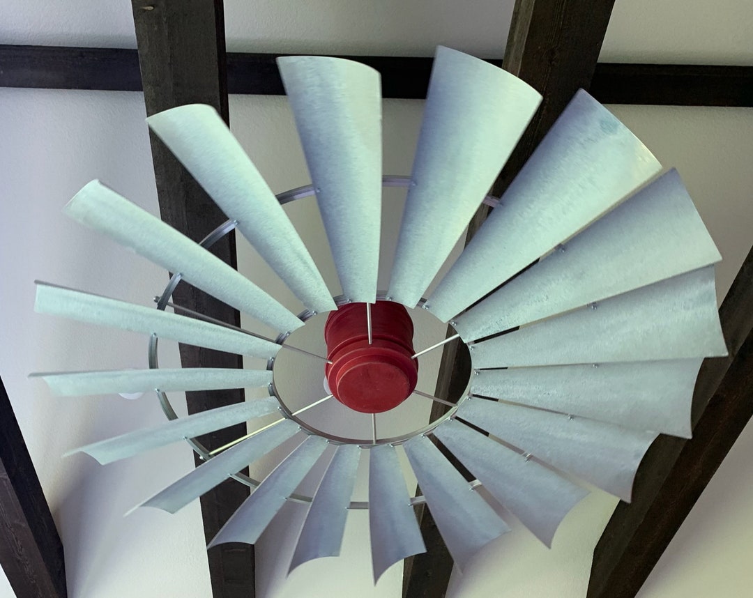 Tarnished Tin Windmill Ceiling Fan the Patriot Fan - Etsy