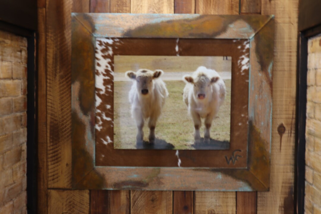 Double Trouble | Western Cowhide Framework- Rustic Farmhouse Style ...