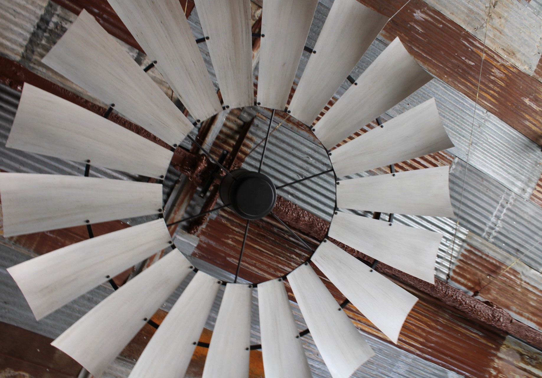 Weathered Antique White Finish Windmill Ceiling Fan | the American Fan ...