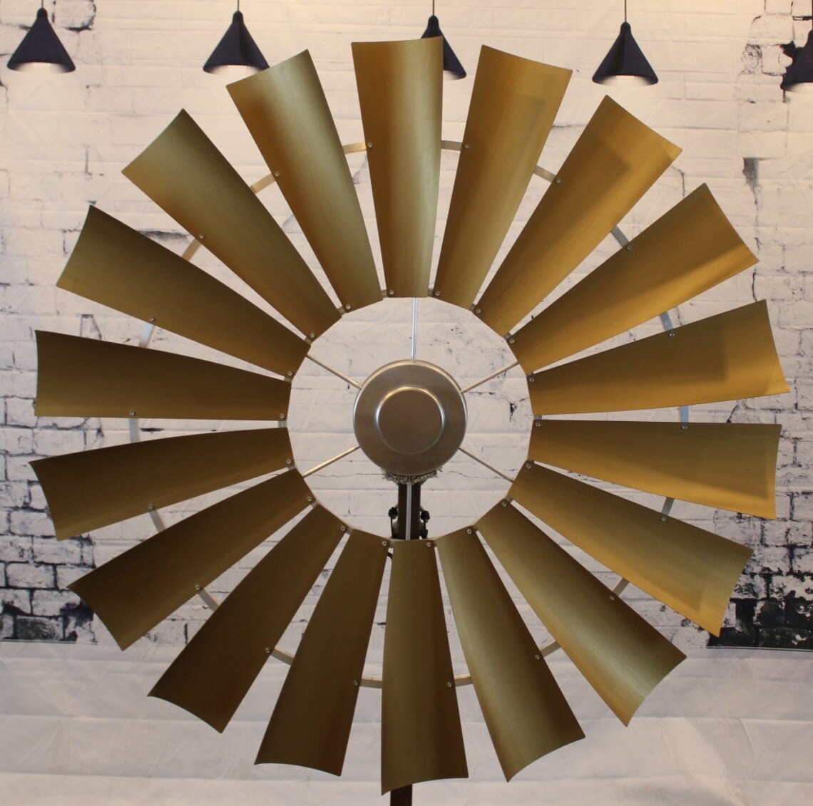 Rustic Brass Windmill Ceiling Fan the Patriot Fan - Etsy