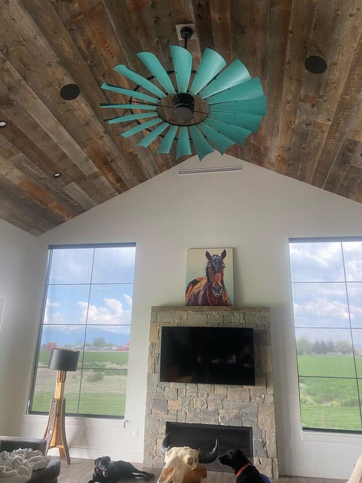Weathered Texas Turquoise Windmill Ceiling Fan the American Fan - Etsy