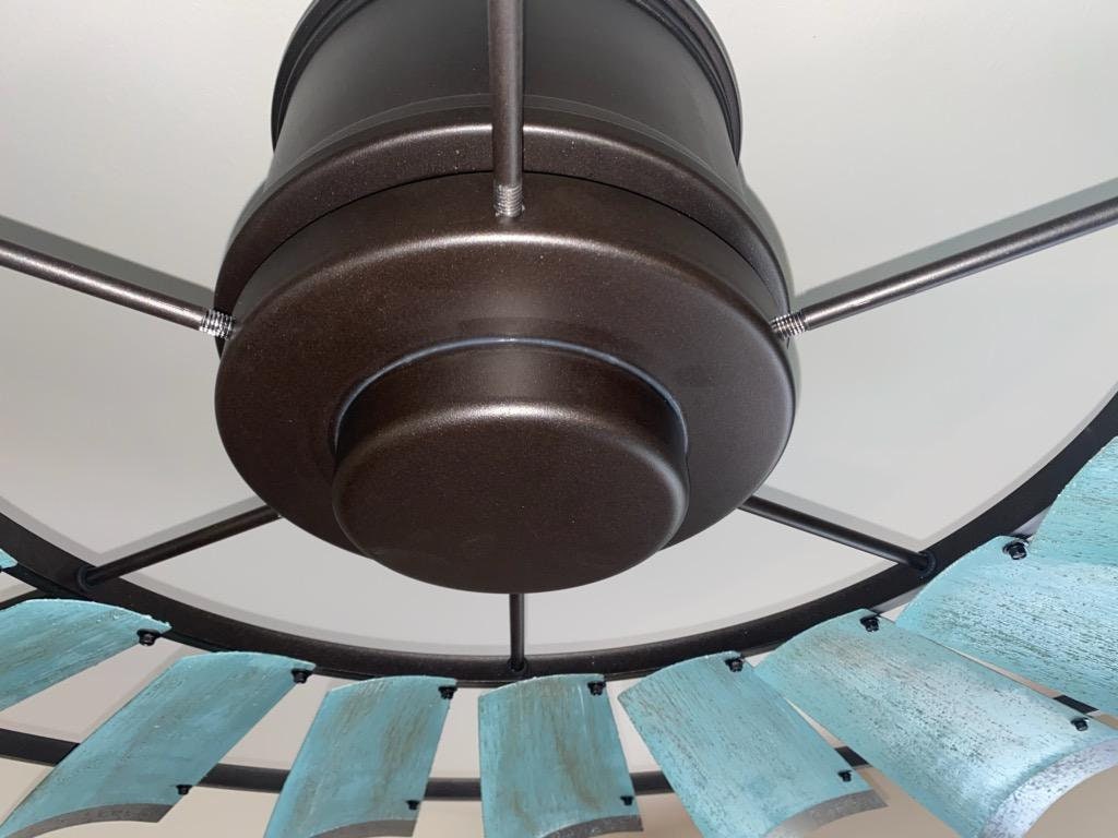 Weathered Texas Turquoise With Patina Bronze Tips Windmill Ceiling Fan ...