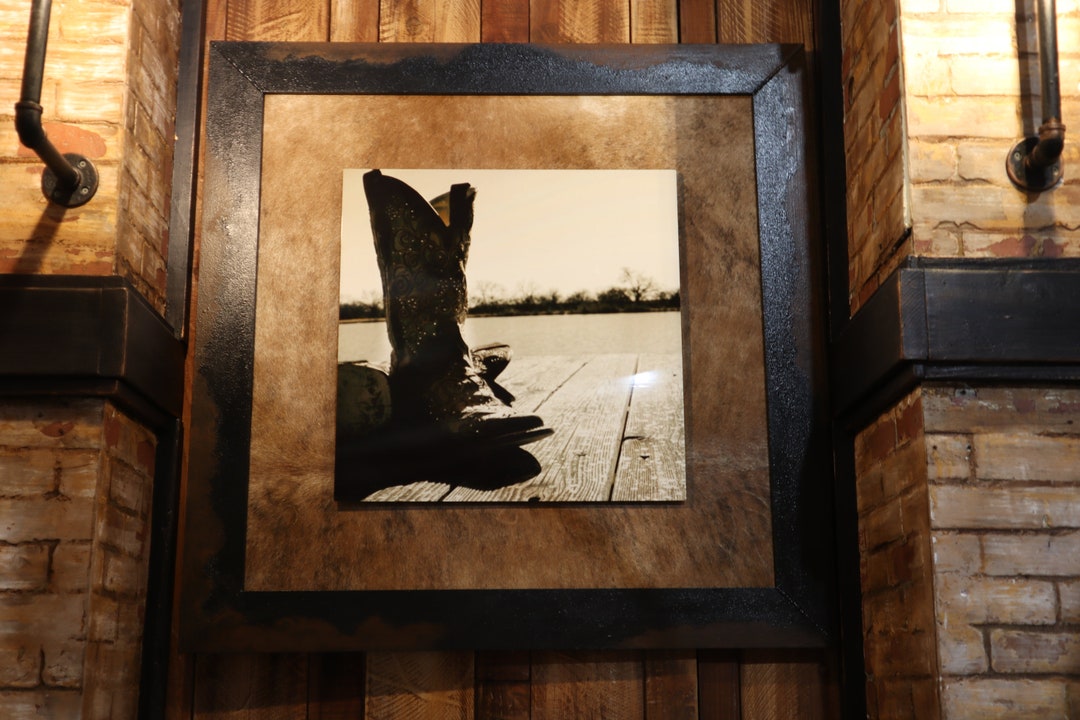 Skinny Dippin | Western Cowhide Framework- Rustic Farmhouse Style ...