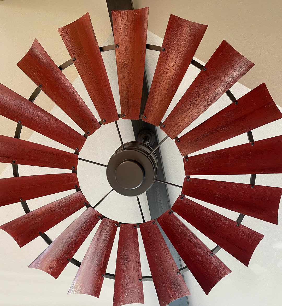 Weathered Barn Red Windmill Ceiling Fan | the Patriot Fan - Etsy