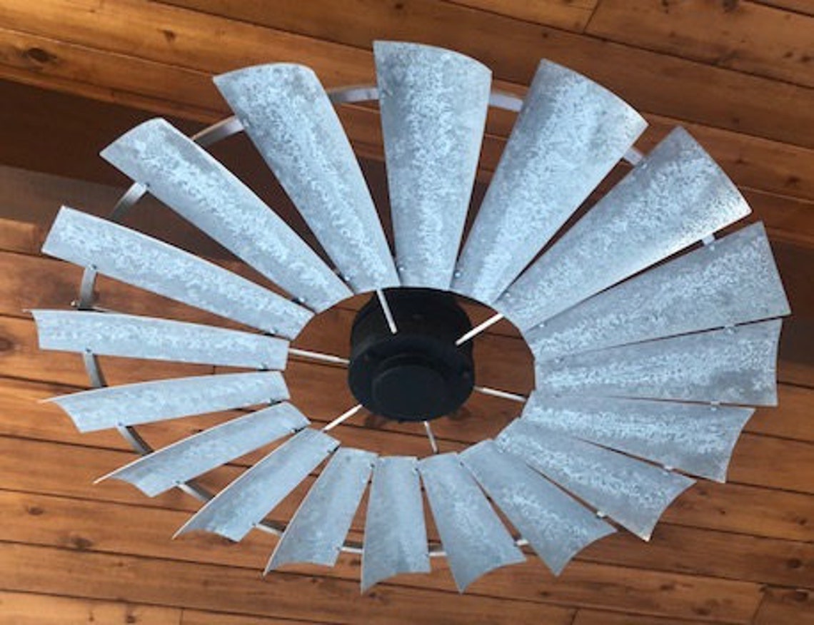 Tarnished Tin Windmill Ceiling Fan the Patriot Fan - Etsy