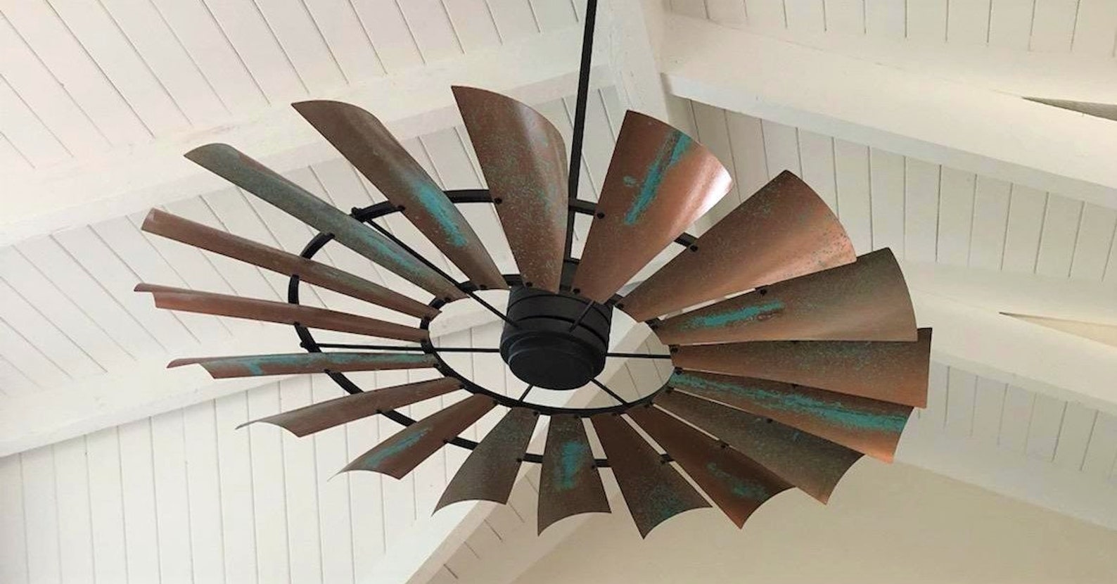 Patina Copper Windmill Ceiling Fan | the Patriot Fan - Etsy
