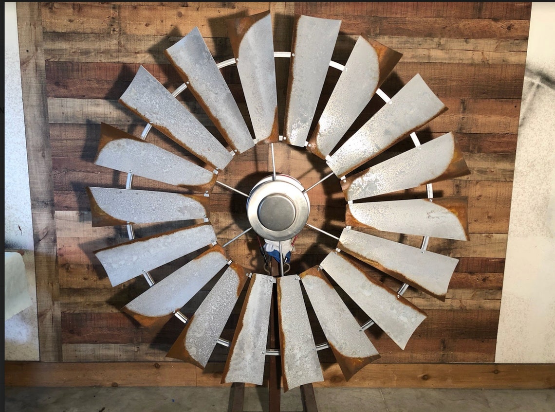 Barn Metal Windmill Ceiling Fan the Patriot Fan | Etsy
