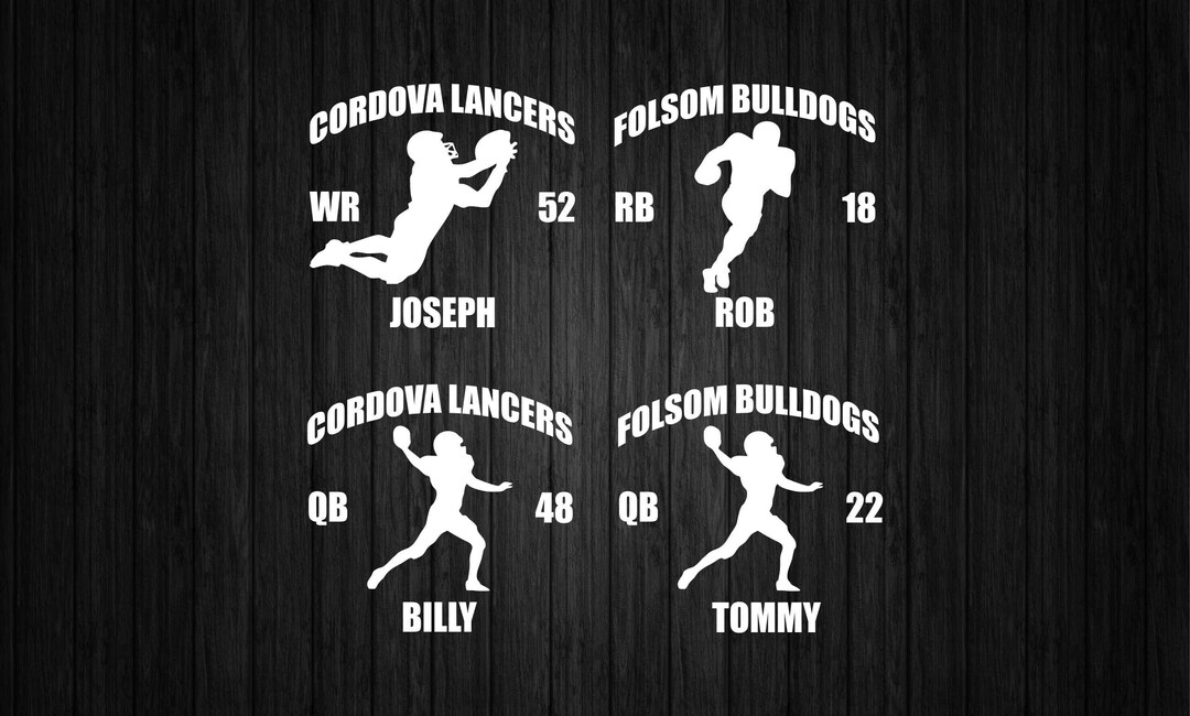 Custom Football Vinyl Decal - Etsy