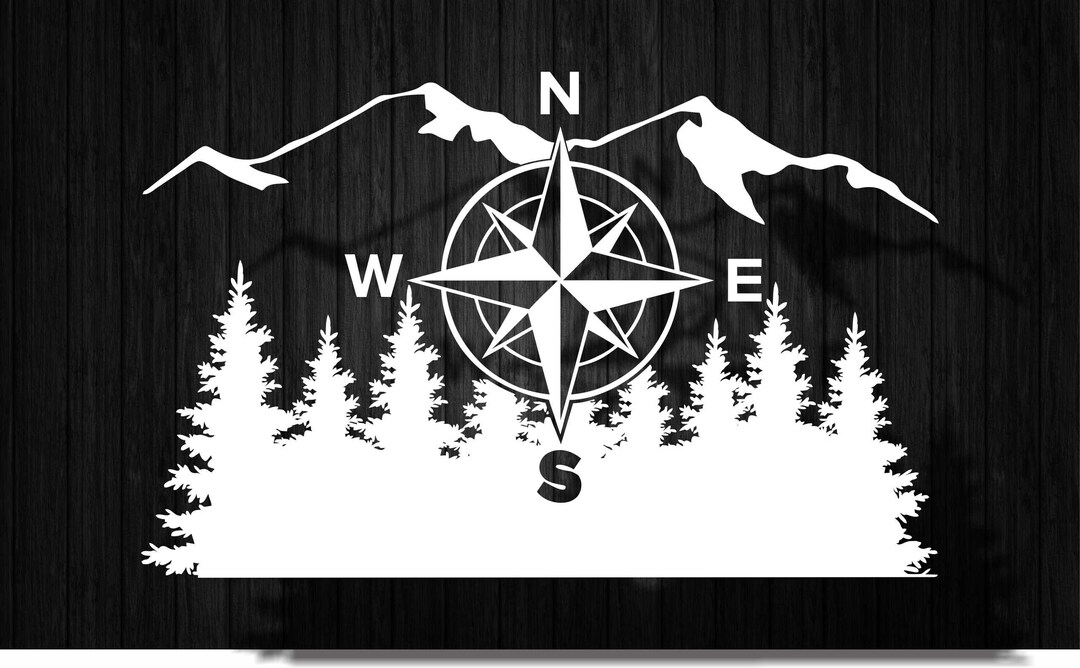 Forrest Compass Rose Vinyl Decal - Etsy