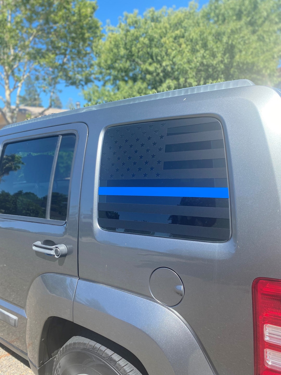 American Flag With Stripe Side Window Decals Flat Black CUT TO FIT - Etsy