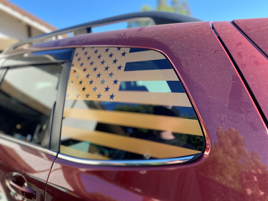 American Flag Side Window Decal Flat Black CUT TO FIT - Etsy