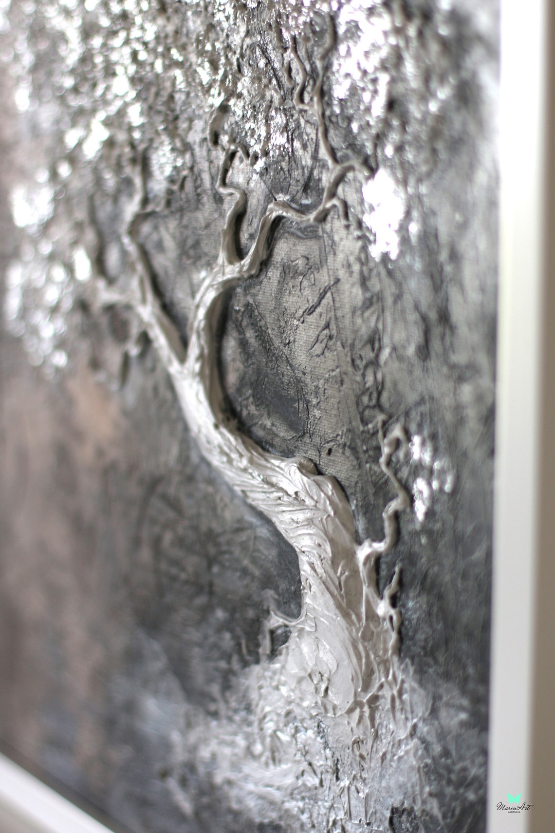 Texture Tree Art Bonsai Tree Painting Interior Artwork With - Etsy