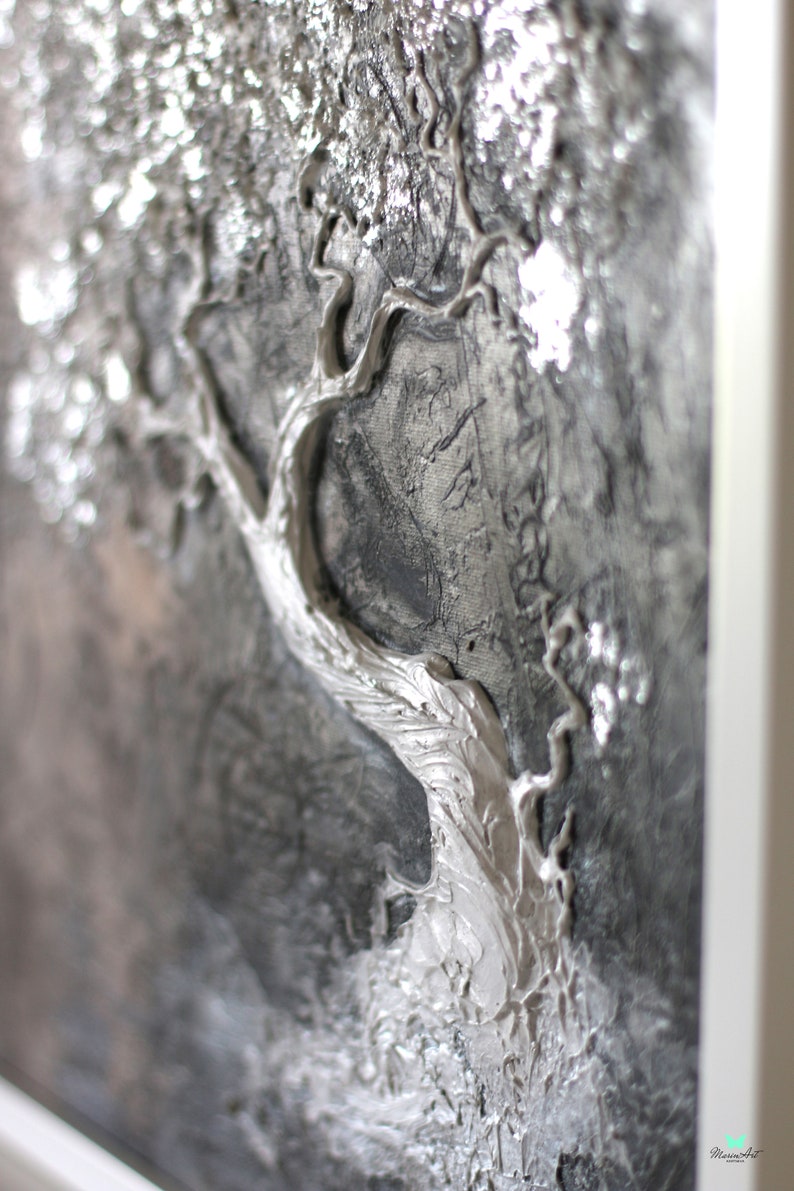 Texture Tree Art, Bonsai Tree Painting, Interior Artwork With Texture ...