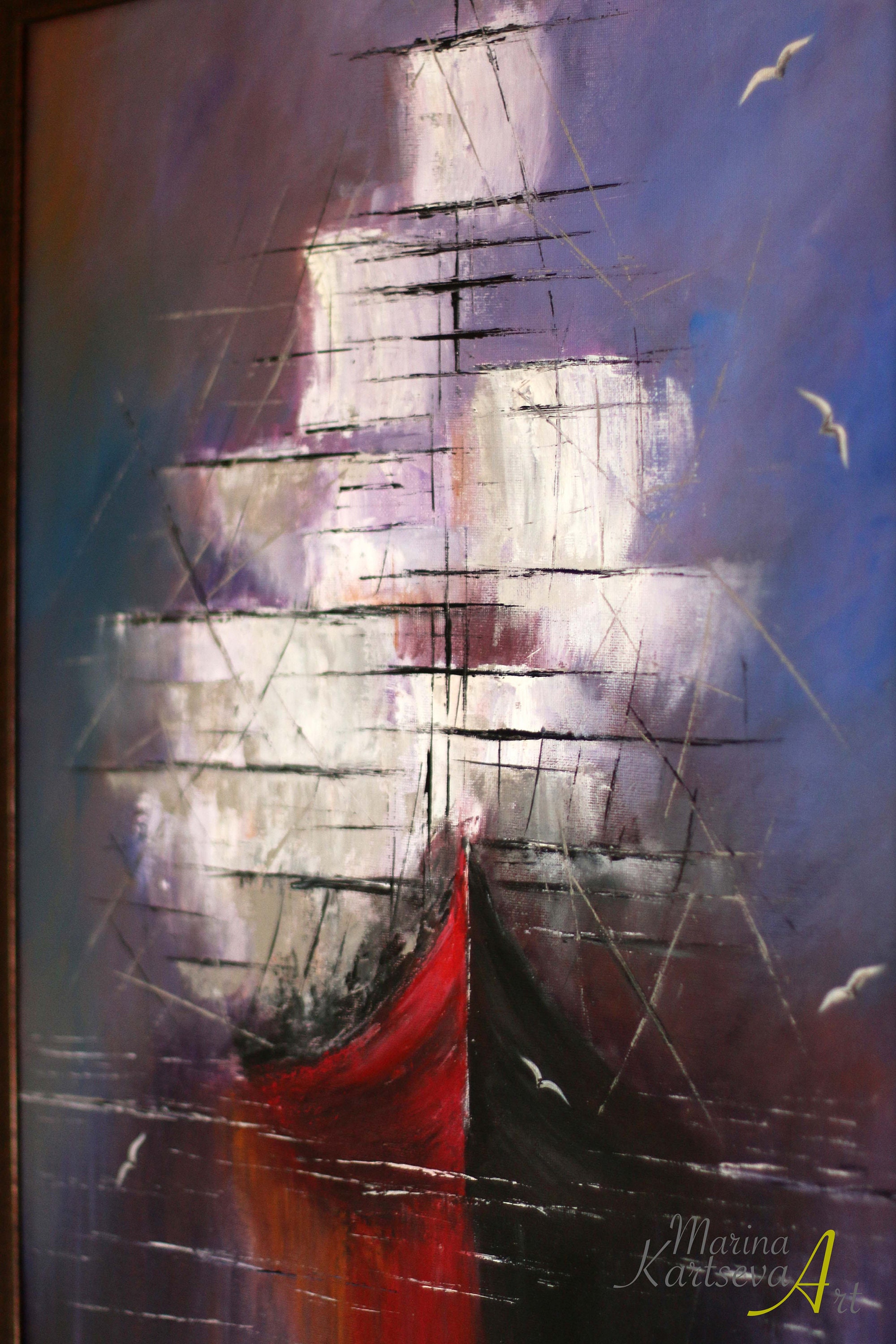 Ship Artwork original Abstract Ship Art Modern Ship Art - Etsy