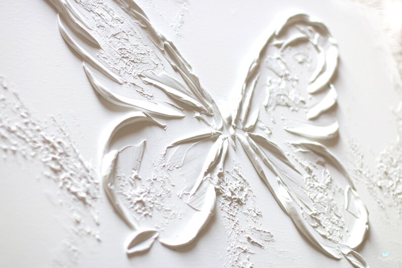 Set of 2 Wall Art Textured Butterfly Textured Painting, Textured ...