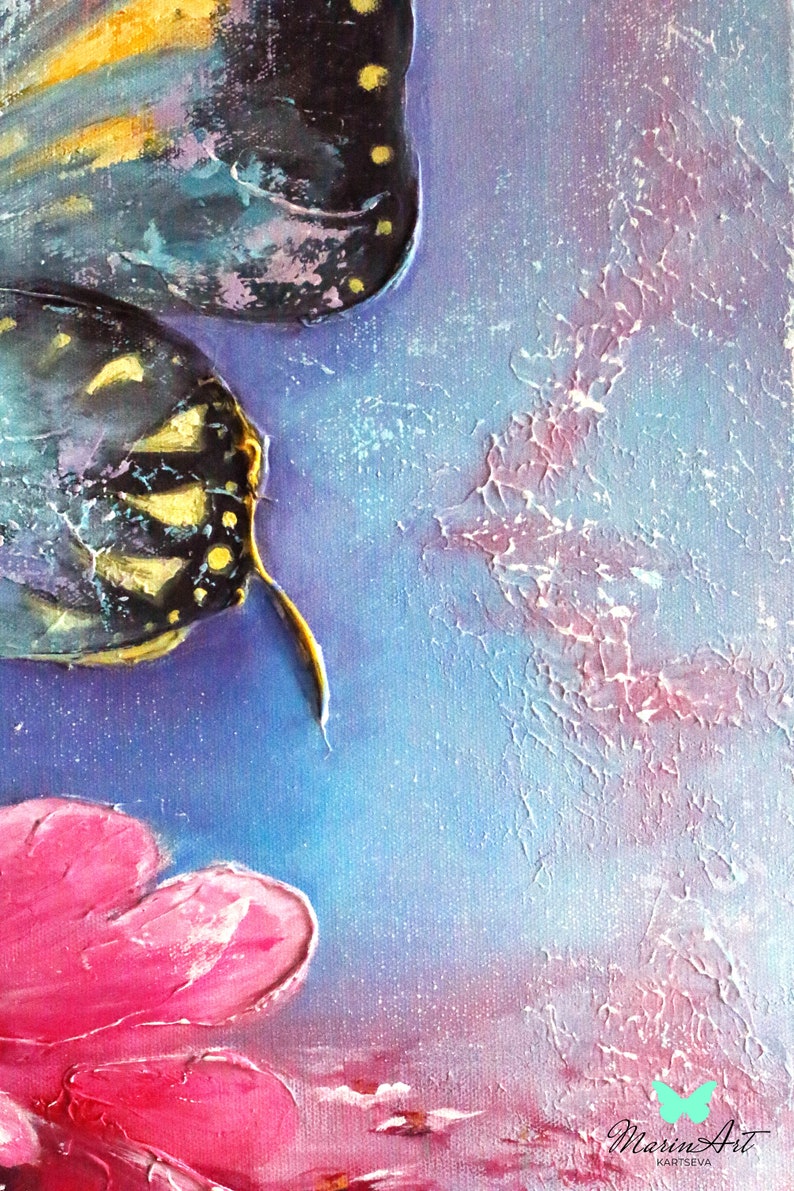 Texture Flowers Art, Texture Butterfly Art, Nursery Wall Art, Butterfly ...