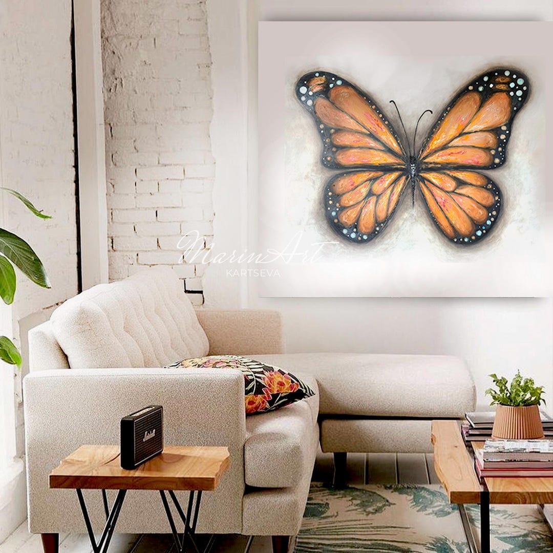 Original Butterfly Artwork, Butterfly Painting, Texture Acrylic Art ...
