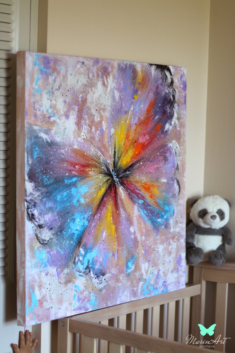 Colorful Abstract Butterfly to Order, Colorful Butterfly Painting ...