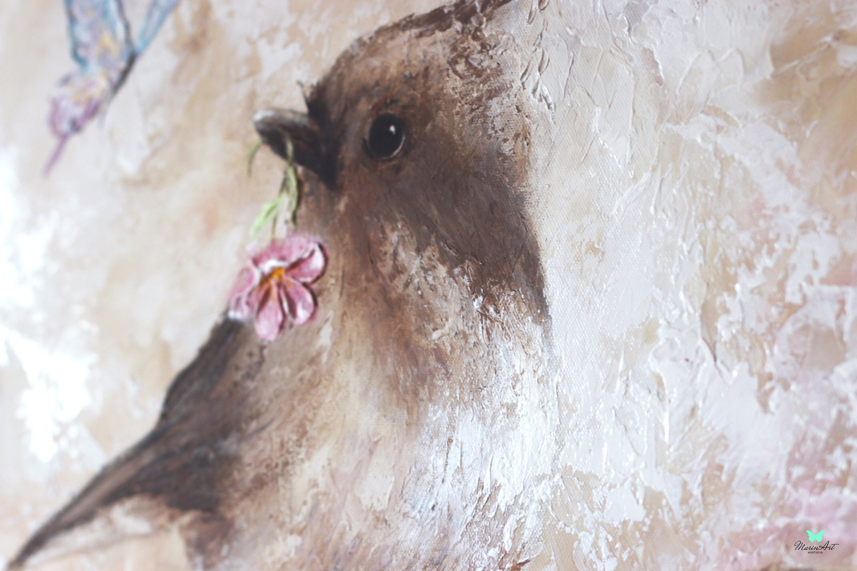 Texture Bird Art, Original Birds Painting, Animals Art, Butterfly ...